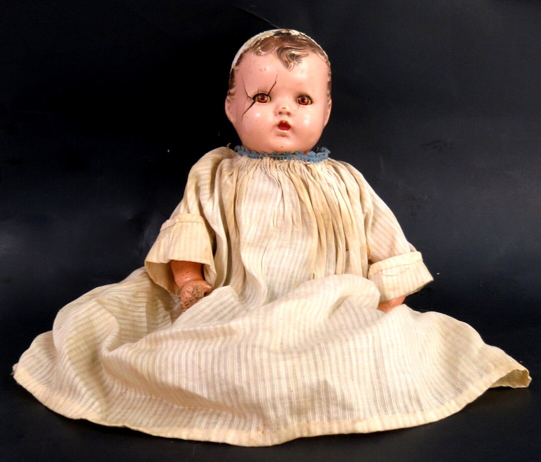 Antique Doll Creepy Decayed Cracked Vintage Doll With Moving Sleepy ...