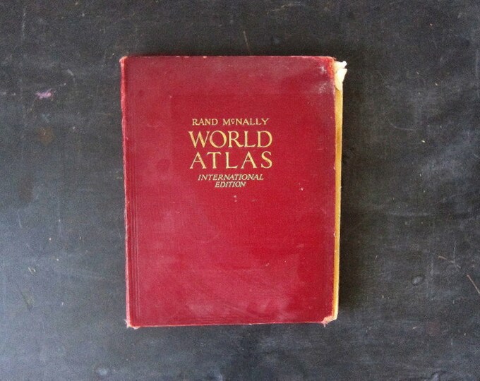 Vintage 1927 Rand Mcnally World Atlas Book International 1920s Antique ...