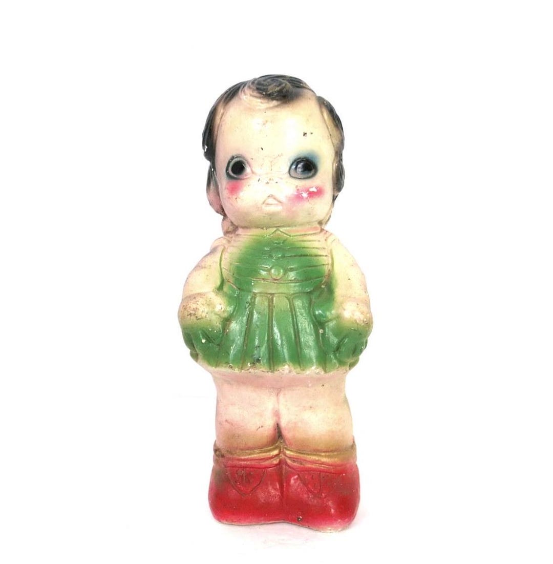 Vintage Carnival Prize Chalkware Girl | 1950's Carnival Kewpie Doll ...
