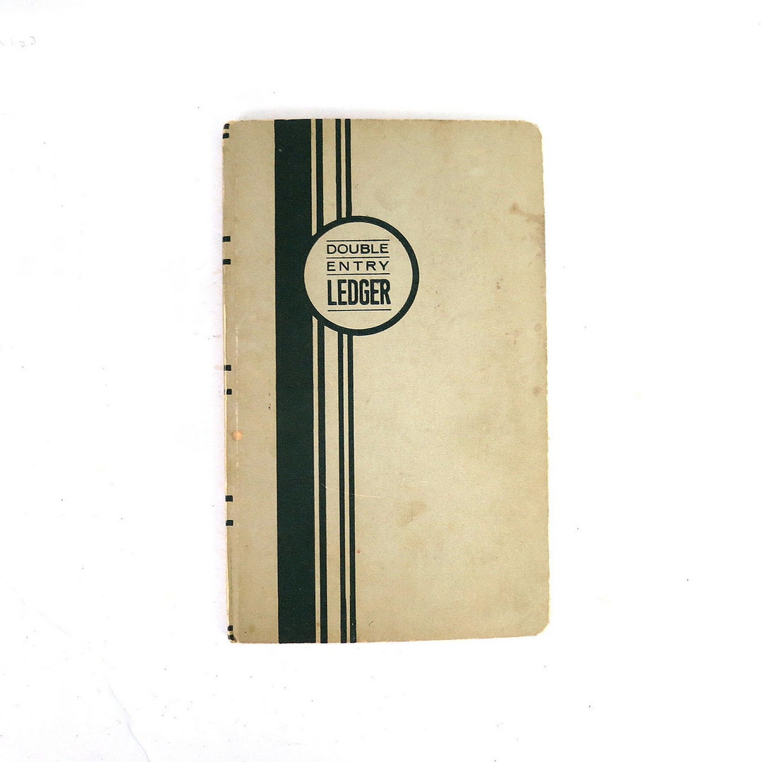 Vintage Double Entry Ledger Record Book Office Account Journal Book ...