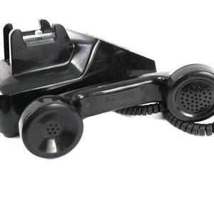 Black Push Button Dial Desk Phone Office Telephone Vintage Western ...