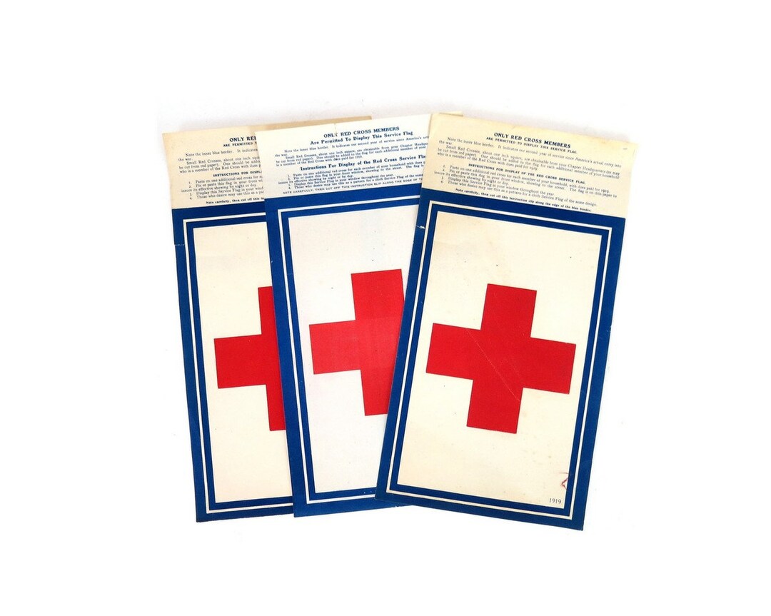 1919 American Red Cross WWI Era Paper Poster and Instructions ...