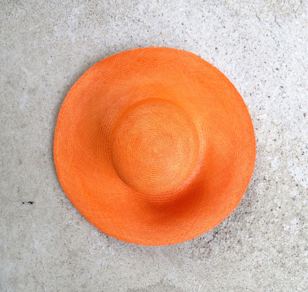 Vintage 1980s Orange Sun Hat Wide Brim Women's Fashion Summer Hat - Etsy