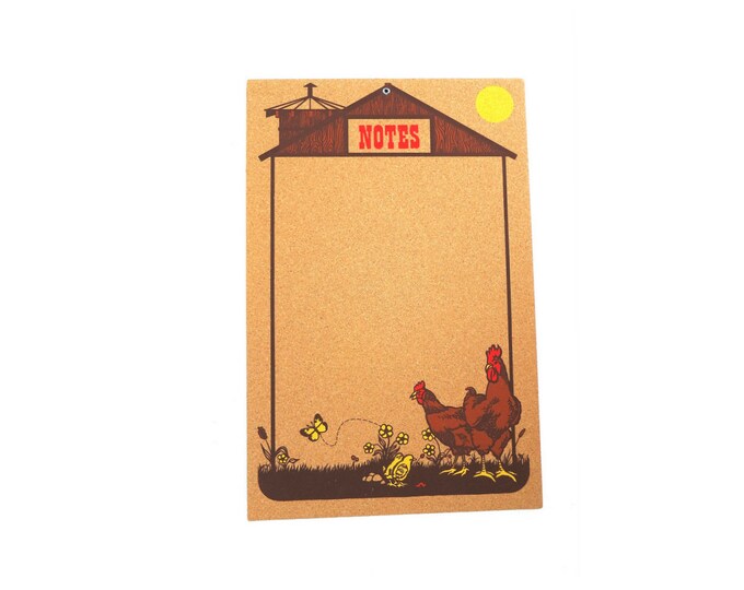 Vintage Bulletin Board Retro 1970s Chicken Farm Wall Hanging Home Decor ...