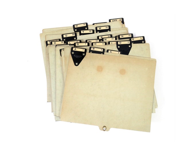 5 Vintage File Separators Heavy Duty Metal Tabs Alphabetic File ...