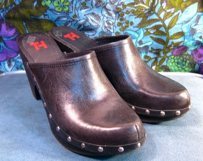 Edgy Black Leather Clogs With Studs 9 - Etsy