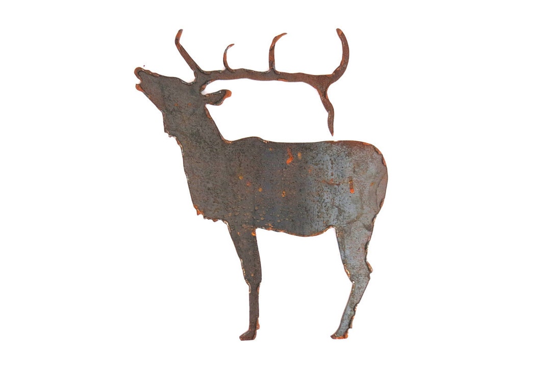 Vintage Metal Elk With Antlers Cut Out Cabin Art / 13 X 15 Inches - Etsy