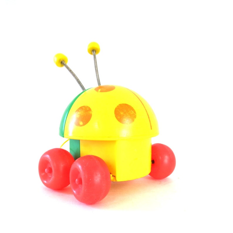 Fisher Price Plastic Ladybug Pull Toy | Vintage 1982 Toy - Etsy