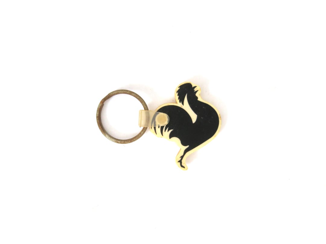 Vintage Rubber ROOSTER Key Chain / Novelty Car Keychain / Rubber Fob ...