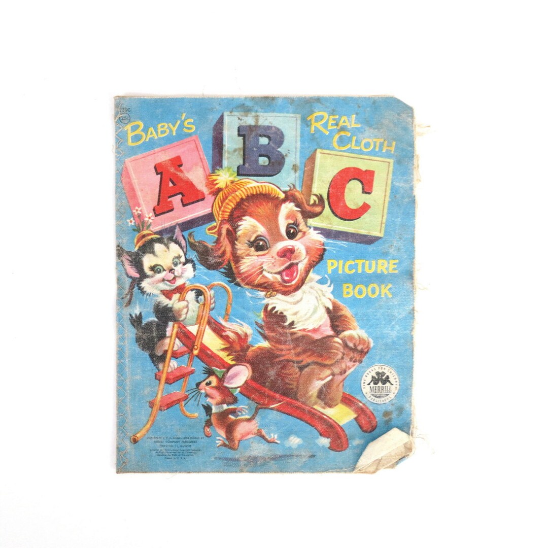 1950s Baby's ABC Picture Book Vintage Fabric Story Book Merrill ...