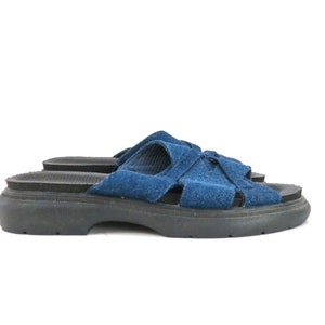 Blue Jean Slides Vintage 90s Slip on Shoes Denim Flip Flop - Etsy