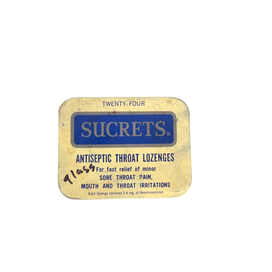 Vintage Small Sucrets Metal Tin Box Container Advertisement Pharmacy ...