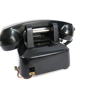 Black Push Button Dial Desk Phone Office Telephone Vintage Western ...