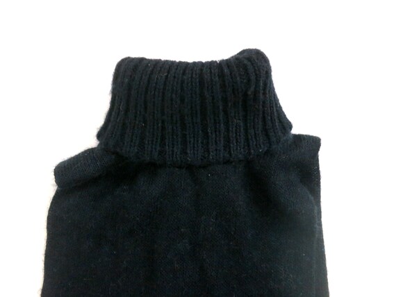 Black Vintage Sweater Dickie 1970's Knit Winter Turtl… - Gem
