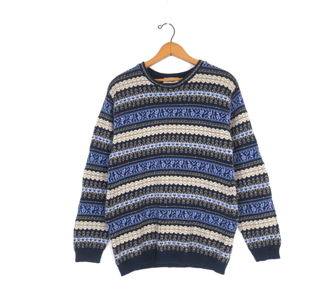 90s Blue & Purple Sweater | Vintage Northern Reflections Sweater ...