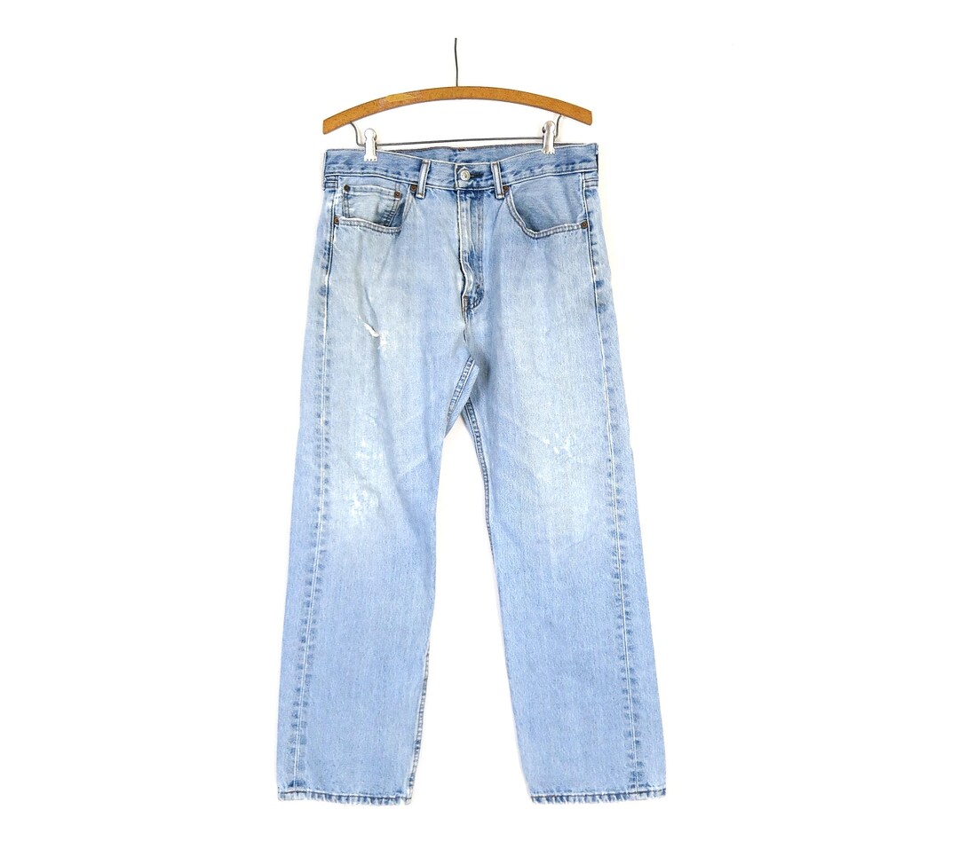 Distressed 505 LEVIS Jeans Worn in Blue Jeans Faded With HOLES Denim ...