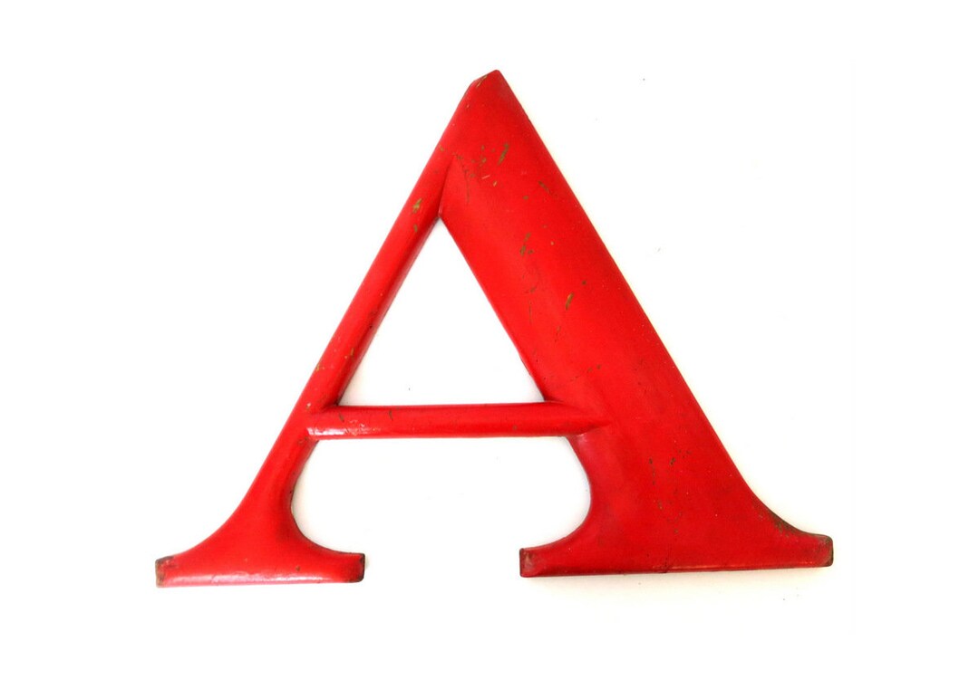 Large Red Wooden Letter A 18 Tall Vintage Distressed - Etsy