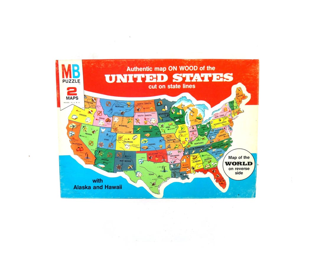 Vintage United States Map Picture Puzzle / Complete - Etsy