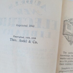 1940s Antique Audels New Electric Library Book for Engineers and ...