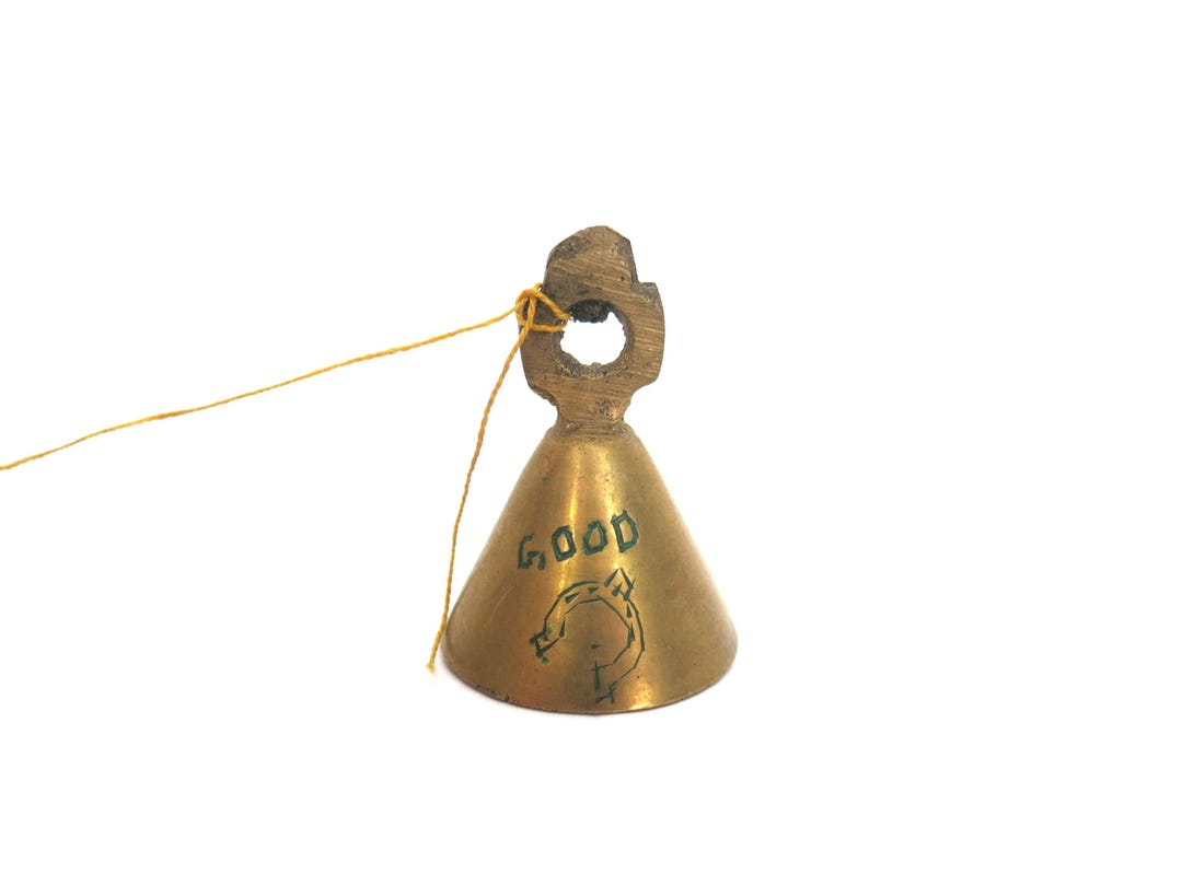 Small Brass GOOD LUCK Bell / Old School Bell / Vintage Bell of Sarna ...