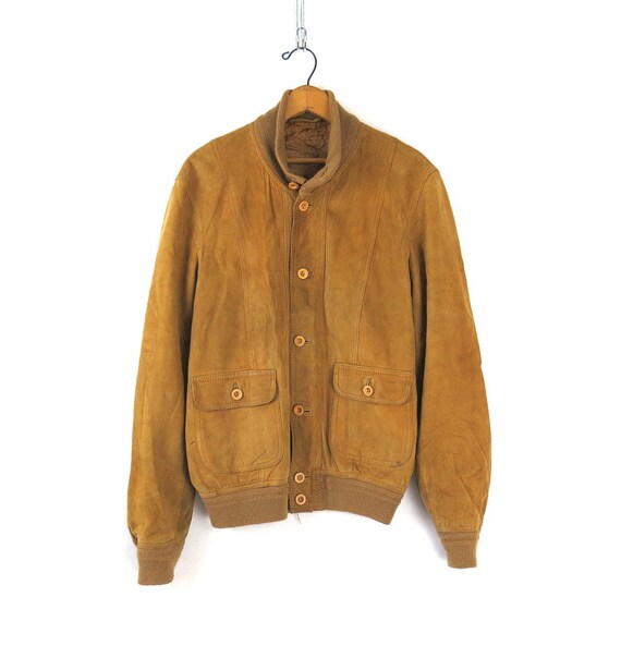 1970s Suede Leather Jacket Vintage 70s Fall Coat / Si… - Gem