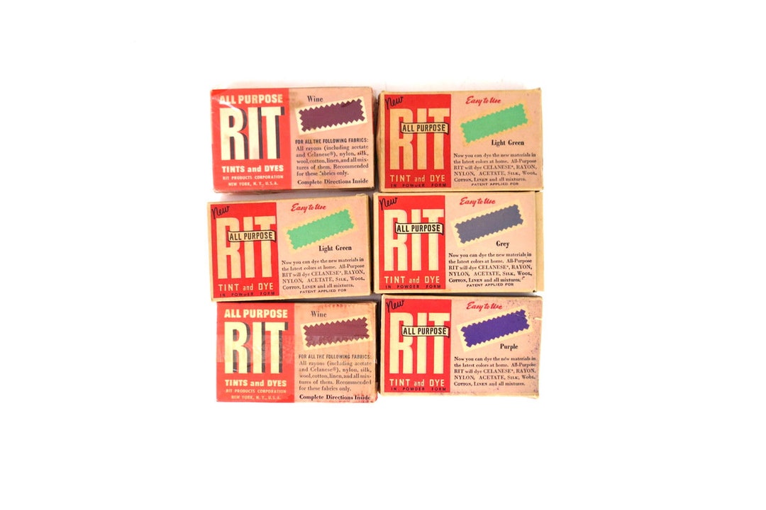 Vintage RIT Dye in Original Boxes / 6 Colors in Unopened Boxes - Etsy