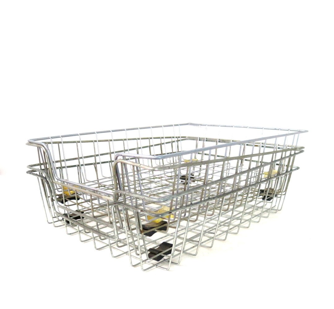 4 Vintage Wire Office Baskets / Mail Organizer Storage Baskets - Etsy