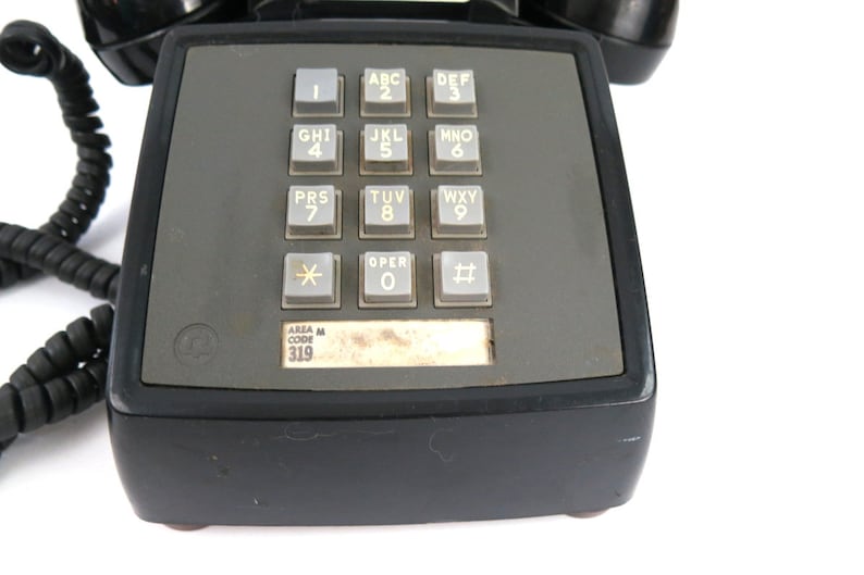 Black Push Button Dial Desk Phone Office Telephone Vintage - Etsy