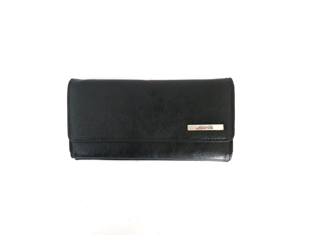 00s Black Leather Wallet / Vintage Kenneth Cole Reaction Leather Wallet ...