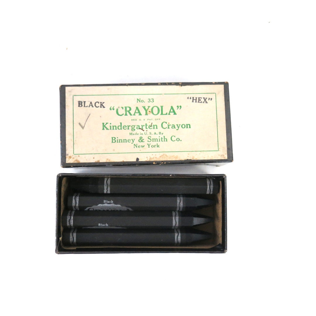 Vintage Box of Crayola Kindergarten Crayons Black Hex Binney Smith 33 ...