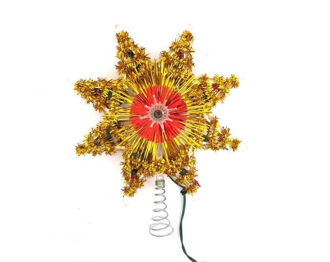 Vintage Christmas Tree Star Topper Gold Garland Holiday Decoration ...