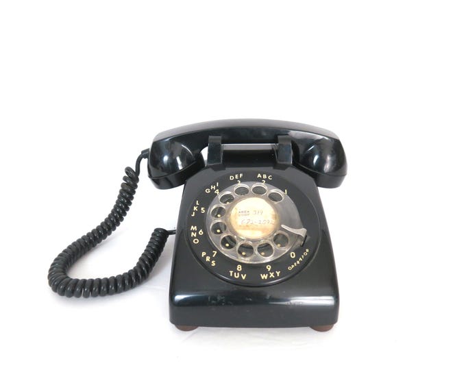 Black Rotary Dial Desk Phone Office Telephone Vintage ITT Dial Phone - Etsy