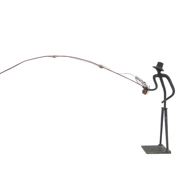 Black Fisherman Statue - Etsy