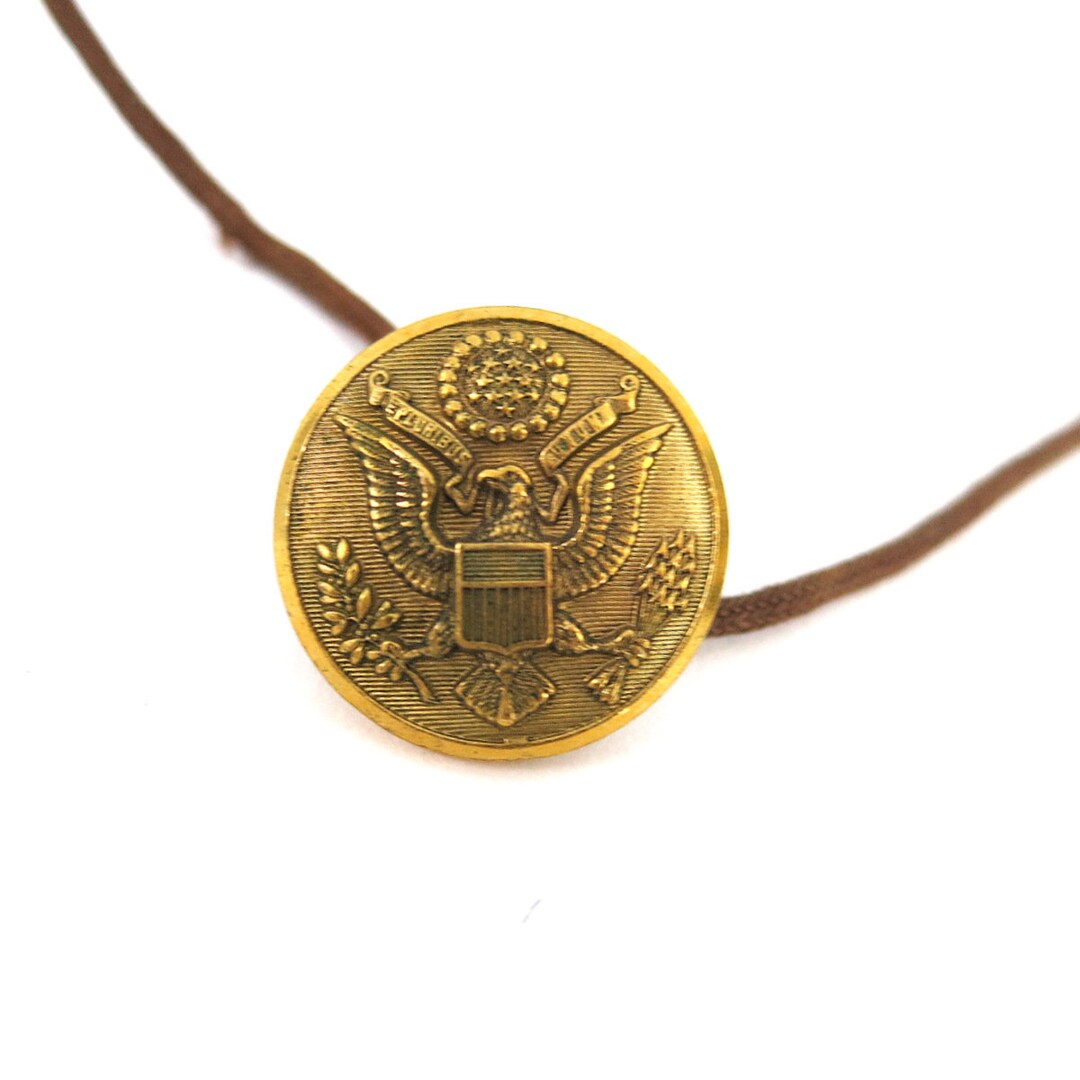Vintage Waterbury Brass Tone Eagle Button | Waterbury Connecticut Co ...