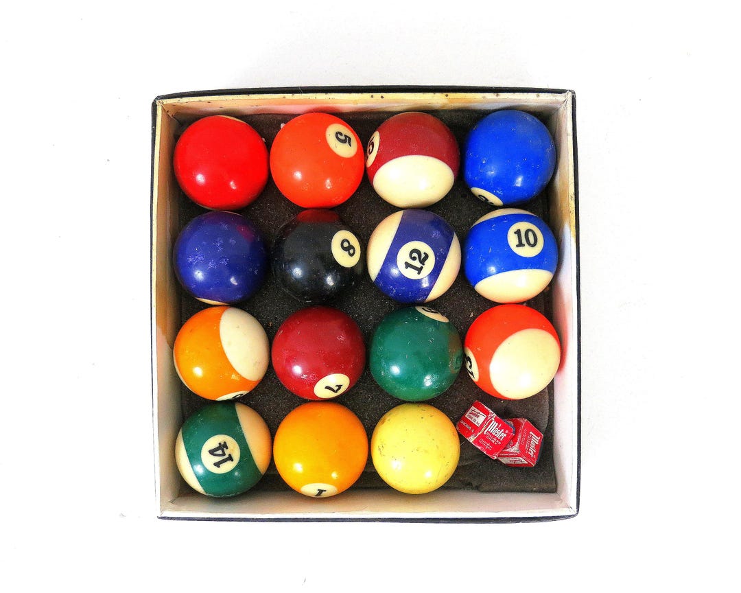 Vintage Pool Balls Colorful Billiard Balls - Etsy