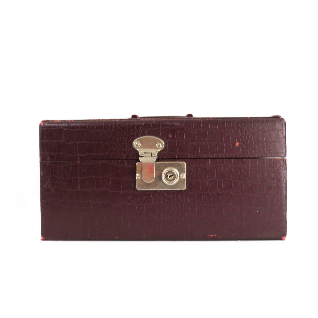 Vintage 8 Track Case Travel Train Case Small Carry on Luggage Hard ...