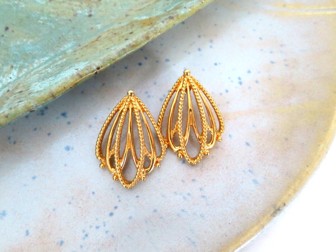 Modern Gold Earrings Vintage 1990s Earrings Minimal Modern Jewelry - Etsy