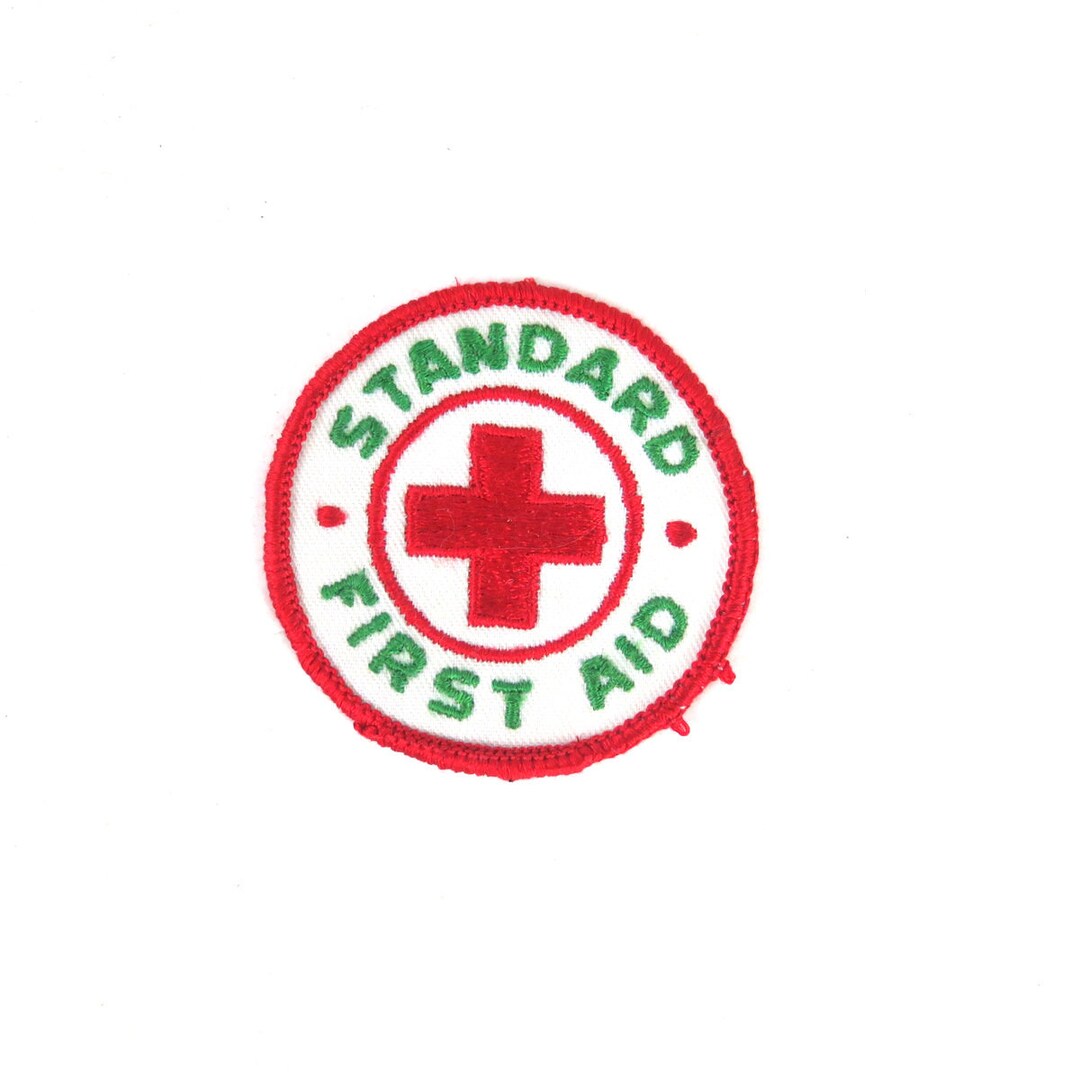 Vintage First Cross Standard First Aid Sew on Circle Patch ...