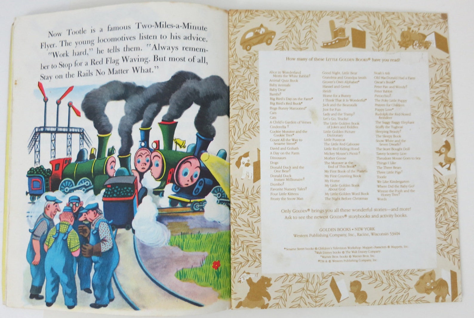 Vintage Children's Book Tootle the Train Little Golden | Etsy