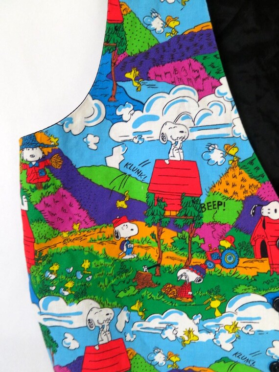 Vintage Snoopy & Woodstock Vest Novelty PEANUTS Carto… - Gem