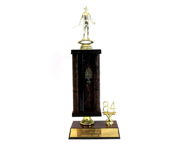 Vintage 1980s Beef Showman Trophy: Gold Cowboy Trophy, 13" Display - Etsy
