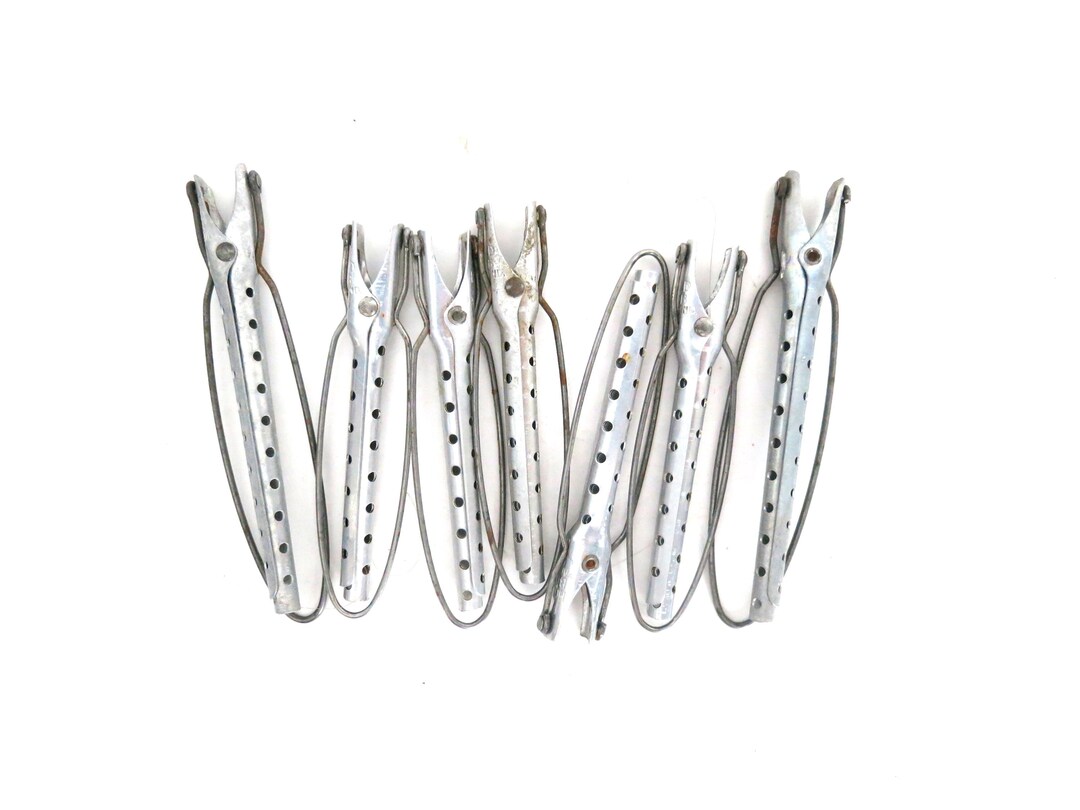 Vintage Aluminum Hair Curlers: MCM Salon Display, Beautician Supplies ...