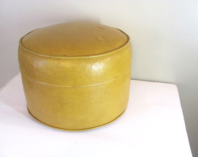 Vintage Foot Stool or Hassock or Ottoman or Footrest in Golden Yellow ...