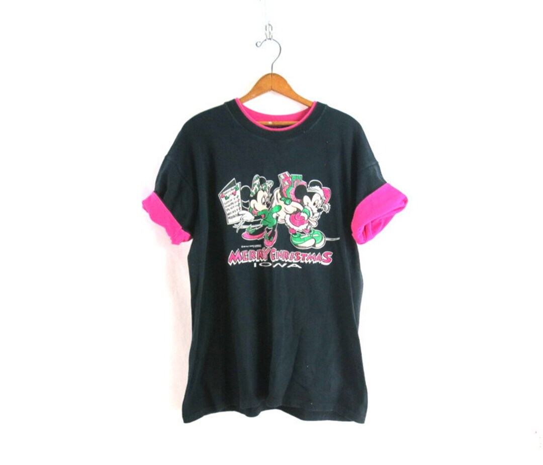 Black Christmas MICKEY & MINNIE MOUSE T-shirt Vintage Iowa T Shirt ...