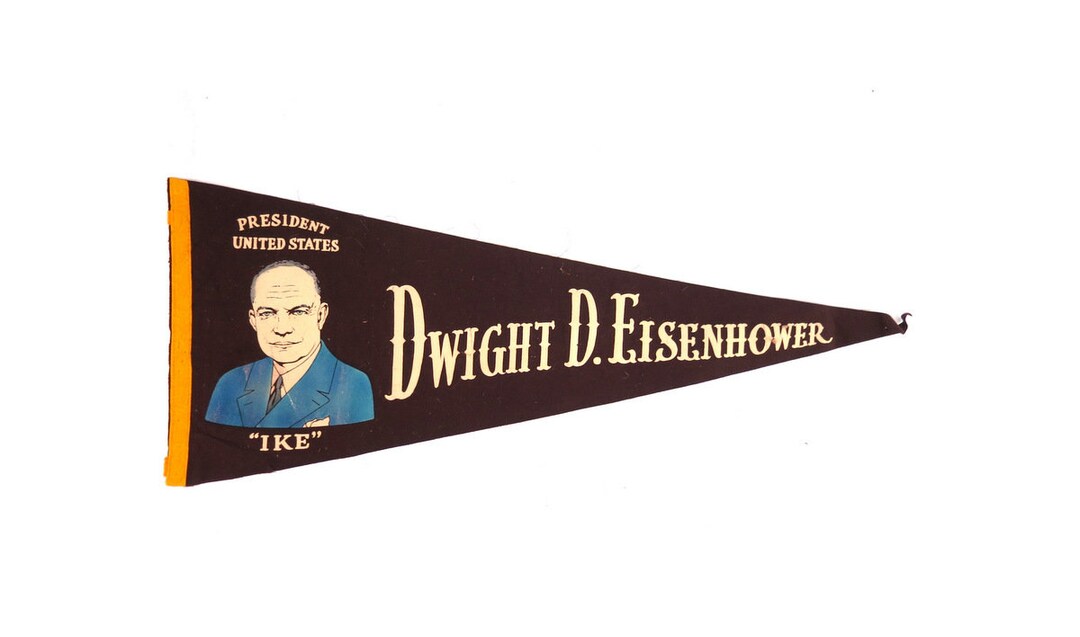 Vintage Dwight D Eisenhower Pennant Flag President IKE - Etsy