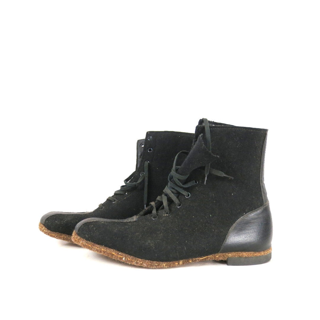 Vintage US Air Force Wool Felt Flight Aviation Flying Boots -hiker Heel ...