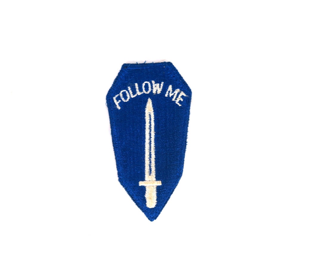 US Army Infantry School Blue Follow Me Patch Sword Insignia Badge ...