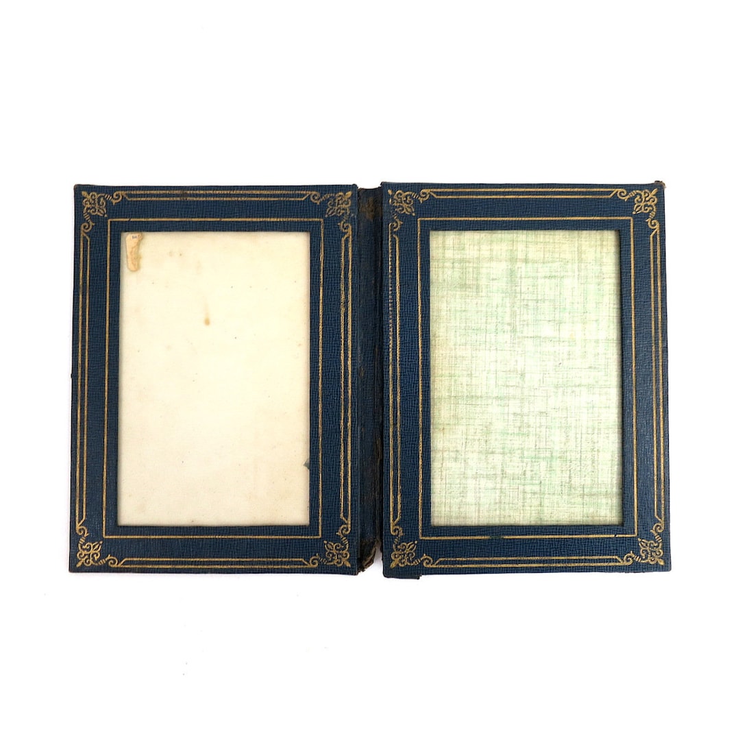Antique Leather Picture Folder | Blue Photo Folder Folio Frames ...