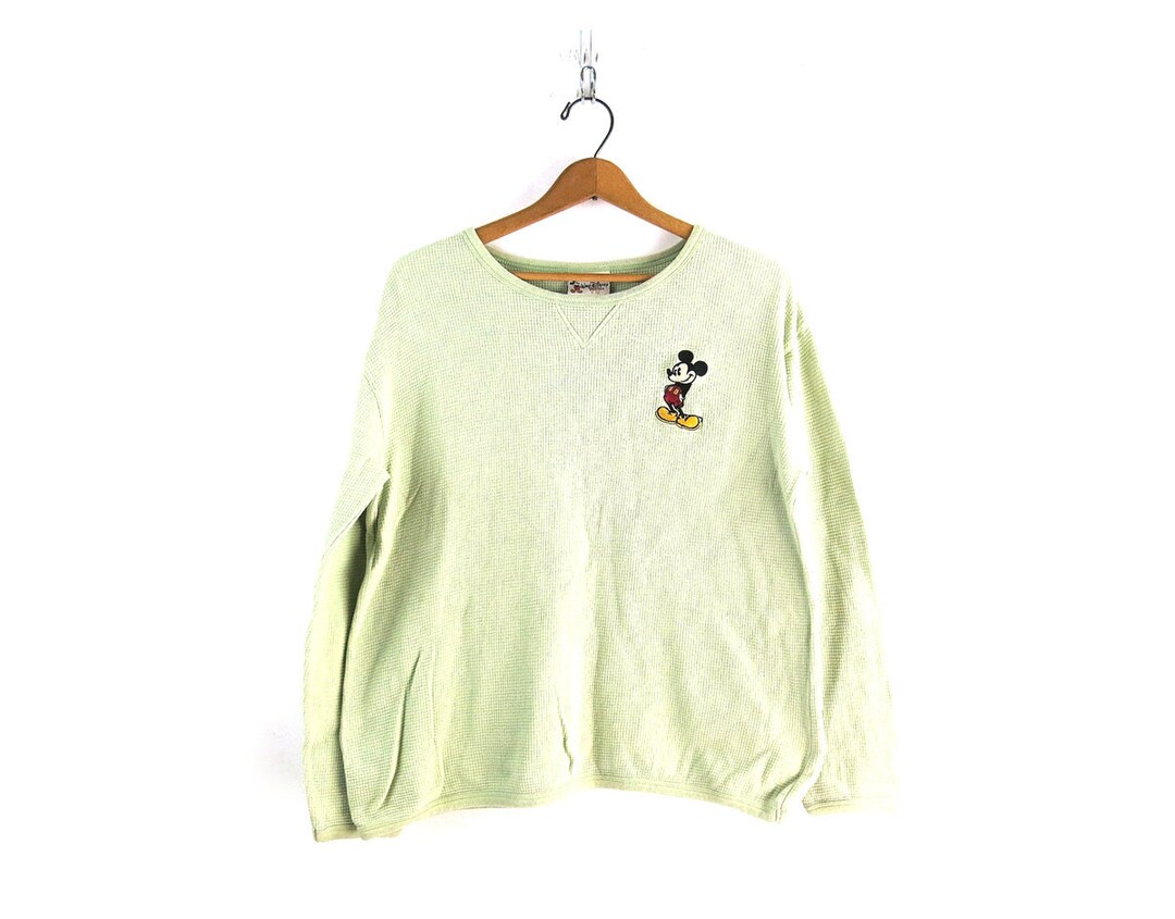 Green Mickey Mouse Long Underwear Shirt Indie Girl Shirt Vintage Long ...