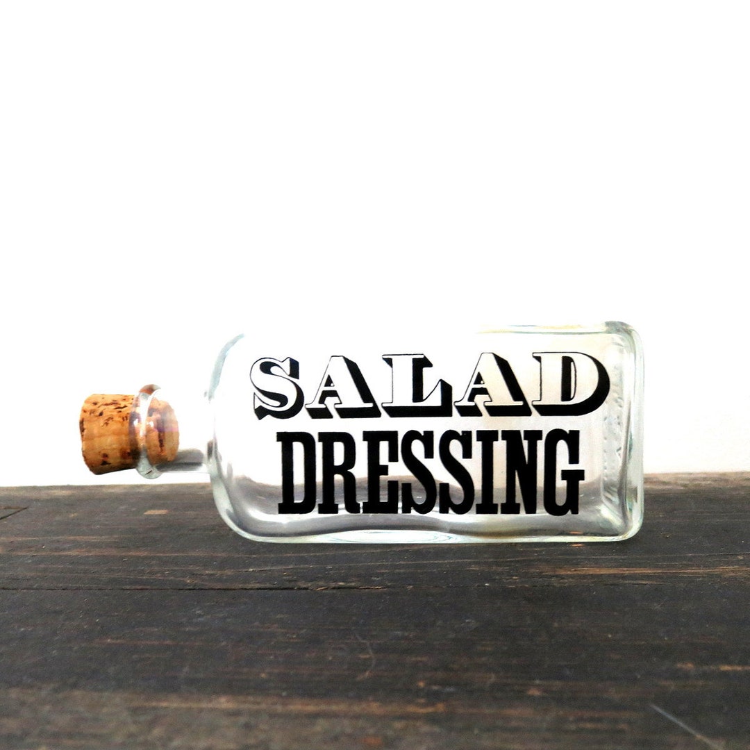 Vintage Modern Salad Dressing Clear Glass Jar With Cork | Wheaton USA ...